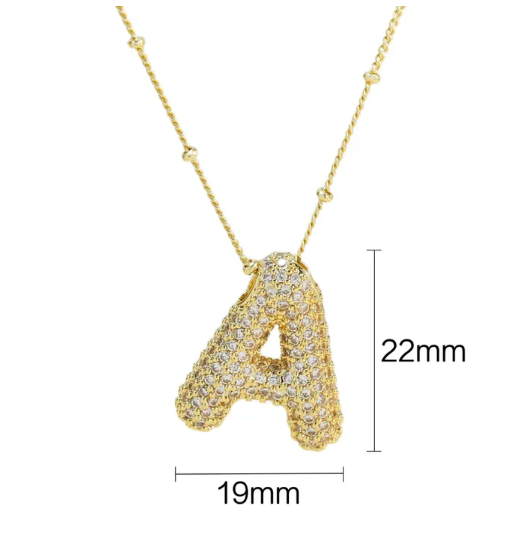Icy Gold Bubble Initial Necklace | Jewels By Jules